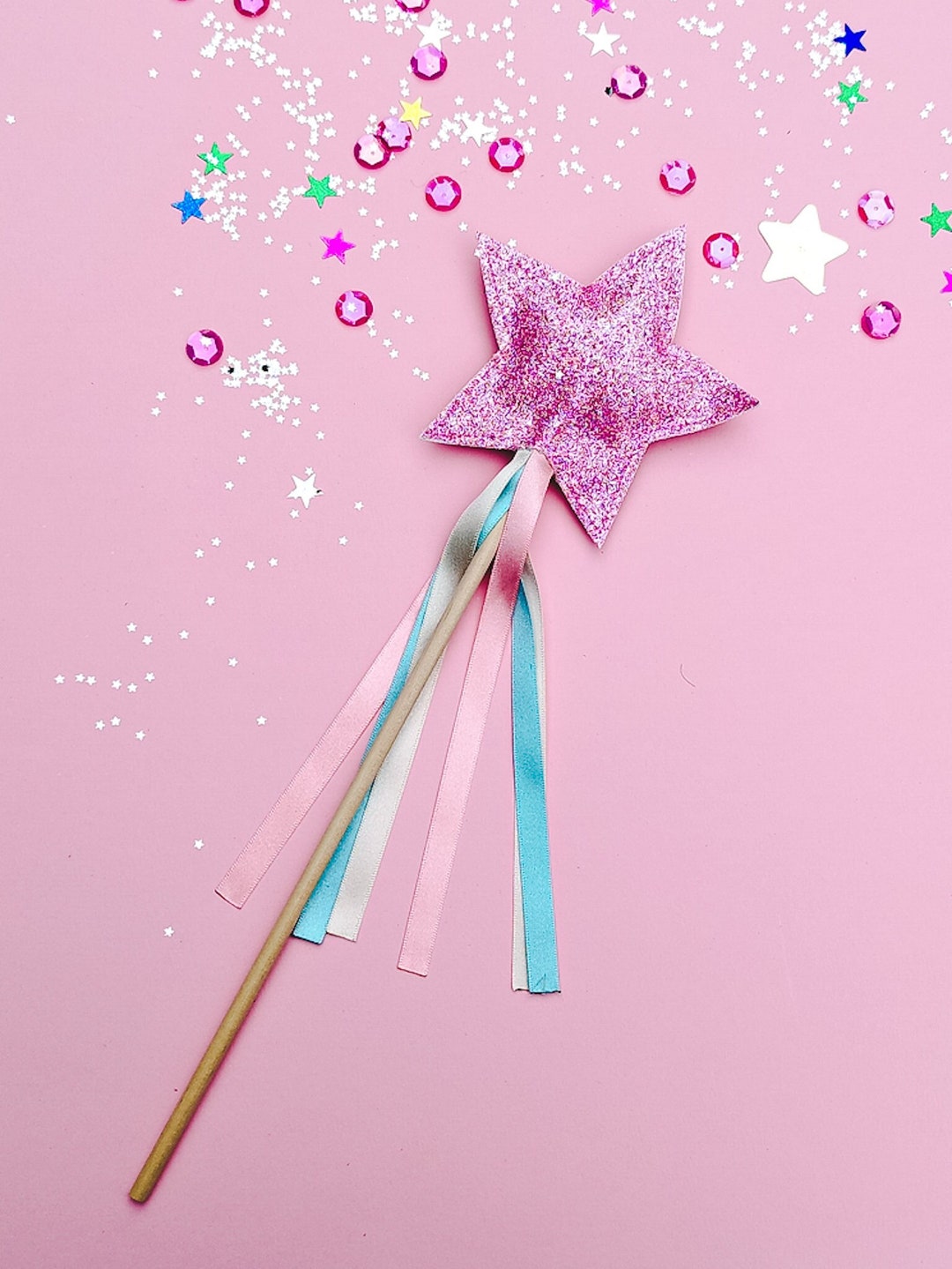 Pink Glitter Magic Wand - Etsy