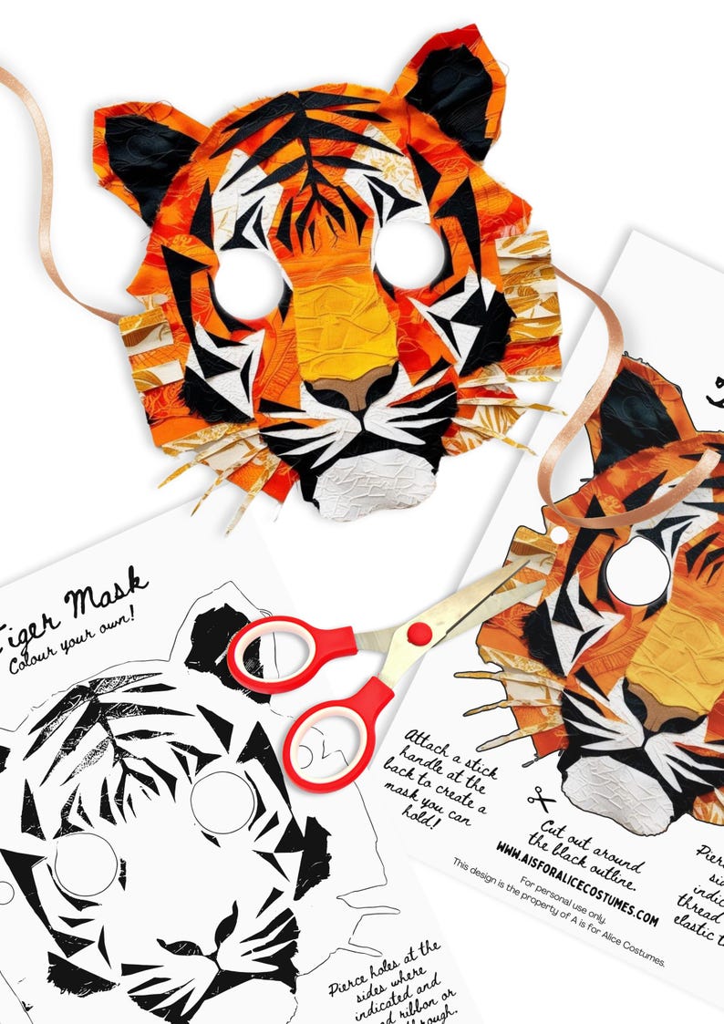 Printable Tiger Mask - Print at Home - Animal Mask Template - Home ...