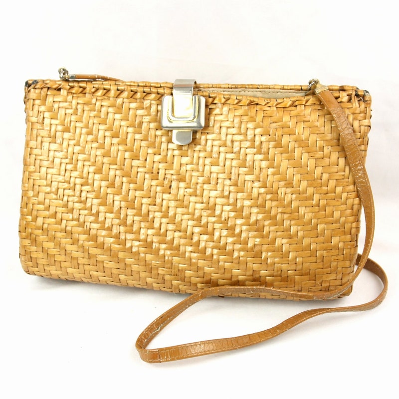 Leather Basket Weave Handbag - Etsy