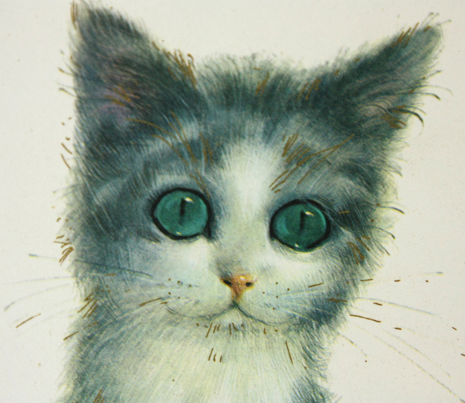 Vintage Brian Day Mistletoe Cat Kitten Time for Christmas - Etsy