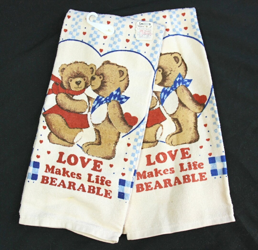 Vintage NEW Franco Love Makes Life Bearable Bears Hearts - Etsy