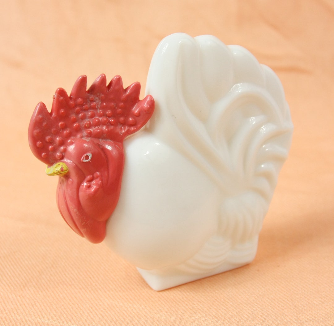 Vintage Avon Rooster Chicken Milk Glass Cologne Perfume Bottle Farm ...