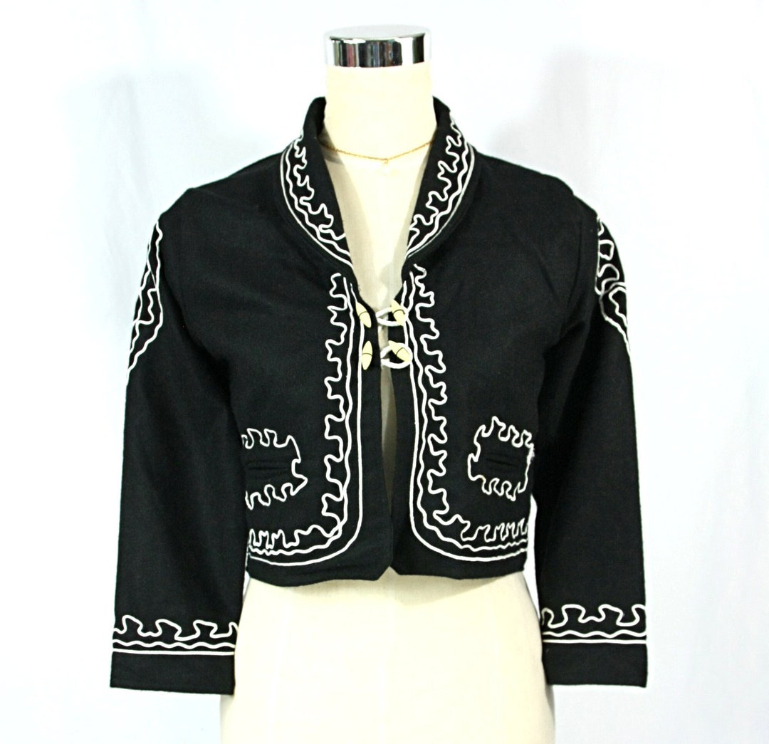 Vintage Galeria Del Disfraz Mexican Cropped Wool Jacket Bolero Blazer ...