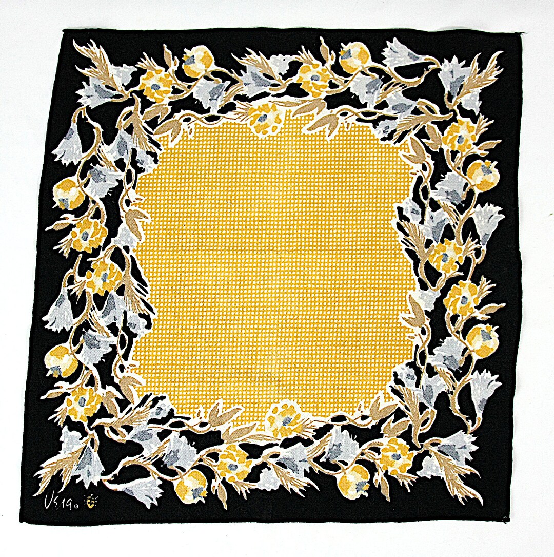 Vintage Vera Ladybug Floral Vine Border Cloth Dinner Napkin Kerchief ...