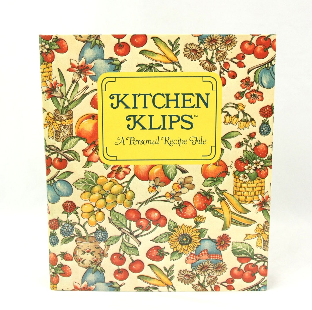 Vintage Kitchen Klips Recipe Keeper Organizer 3 Ring Binder Cookbook ...