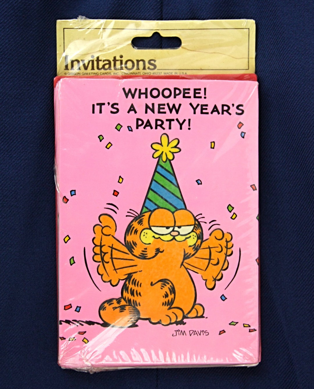 Vintage Gibson Garfield New Year's Party Invite Invitation Cards With ...