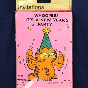 Vintage Gibson Garfield New Year's Party Invite Invitation Cards With ...
