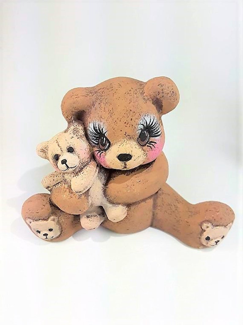 Ceramic Teddy Bears Hand Painted Ceramics Baby Bear Cute | Etsy