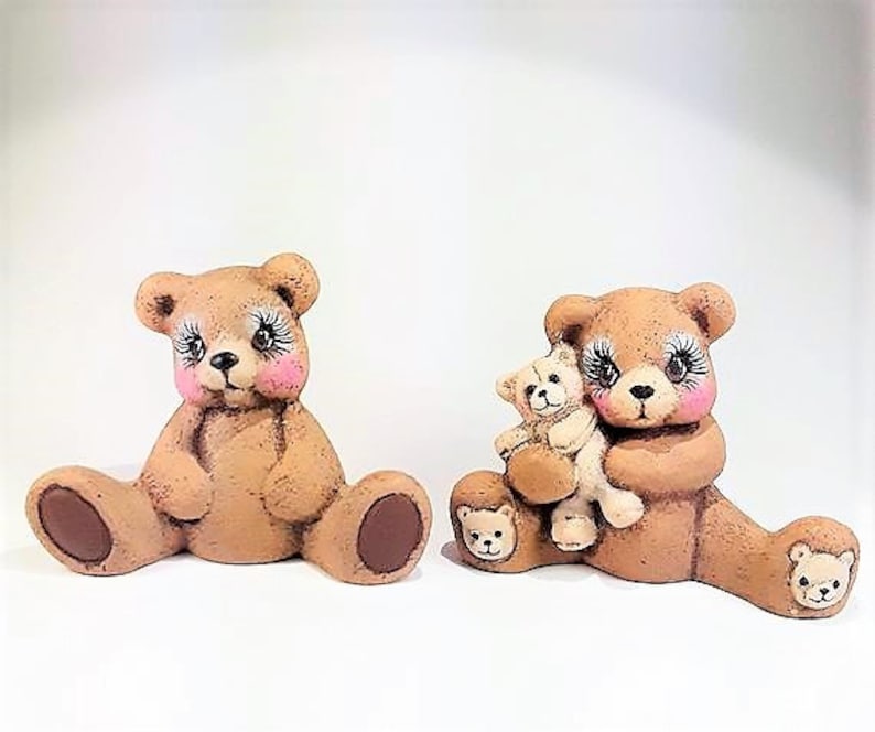 Ceramic Teddy Bears Hand Painted Ceramics Baby Bear Cute | Etsy