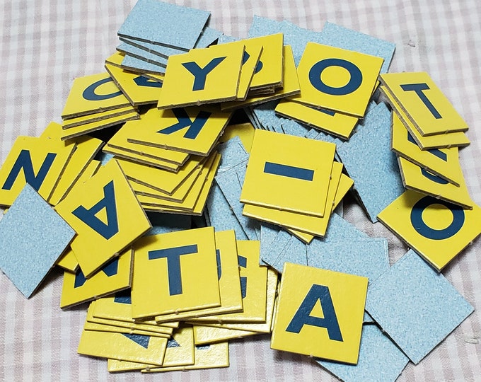 101 Vintage Scrabble Junior Tiles - Vintage Cardboard Letter Tiles ...