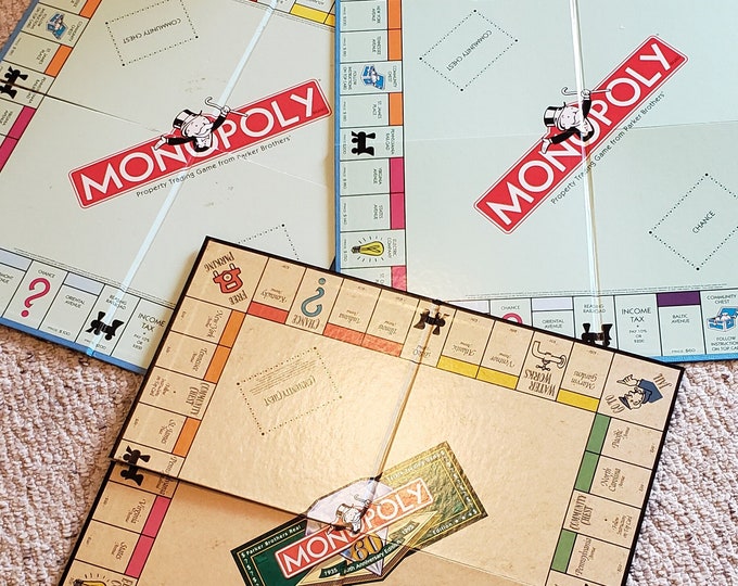 6 Loose Monopoly Game Boards - Vintage Board Game Lot - Replacements ...