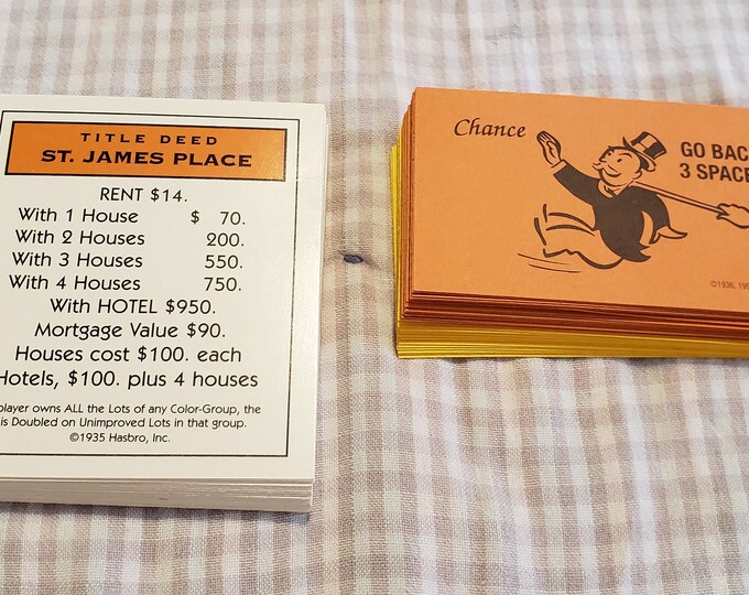 Monopoly Property Cards Chance Community Chest Cards Vintage Monopoly ...