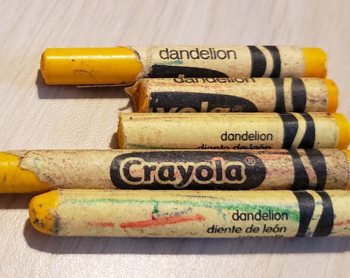 5 Dandelion Crayola Crayons Broken Crayons - Retired Crayola Crayon ...