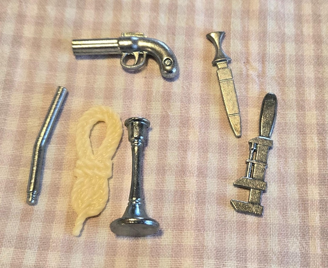 6 Clue Game Weapons Clue Weapons Clue Game Full Set Clue Playing Pieces ...