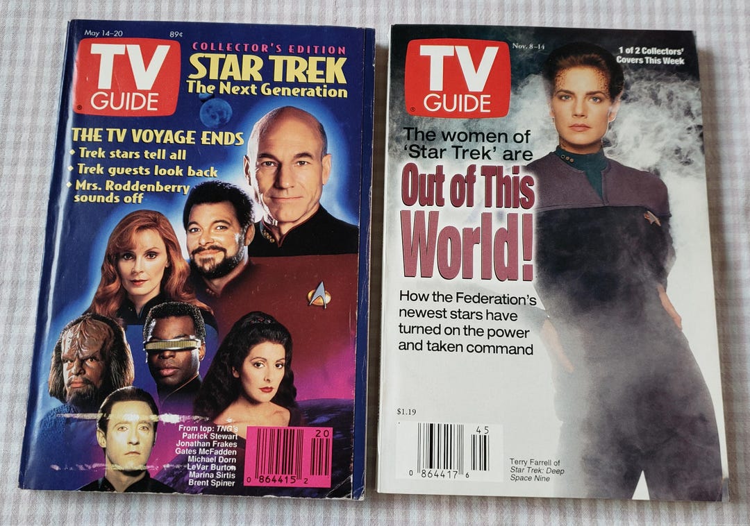 4 Star Trek TV Guides - Vintage TV Guide - Commemorative Star Trek ...