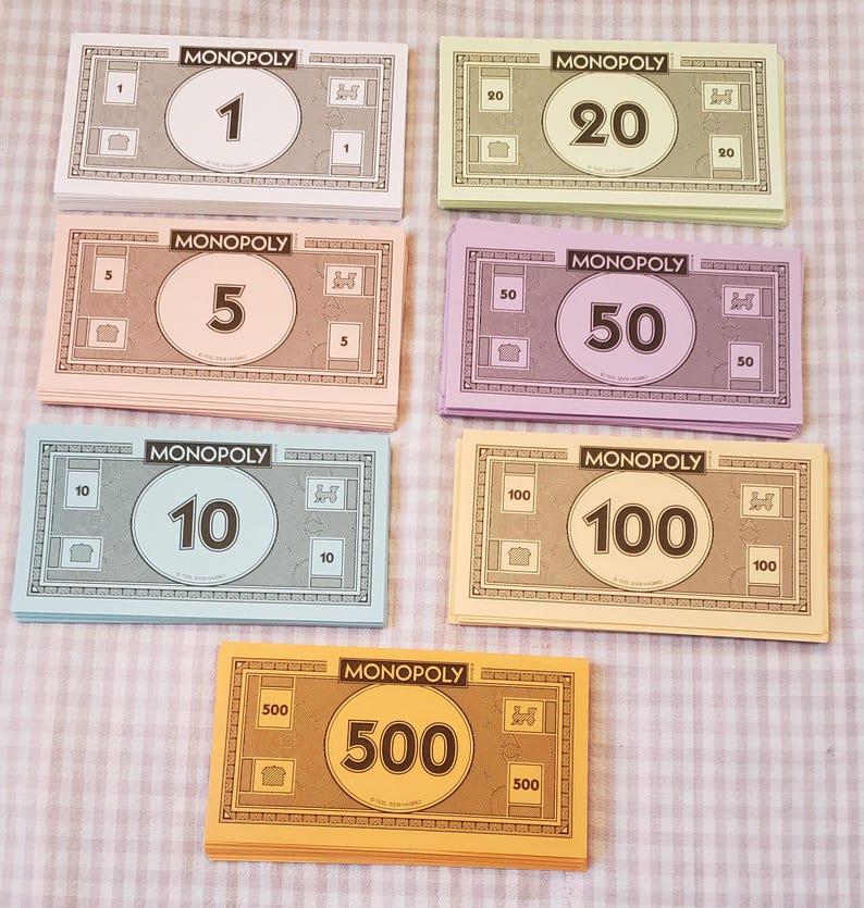 Monopoly Money - Monopoly Game - Monopoly Game Money Notes - Play Money ...
