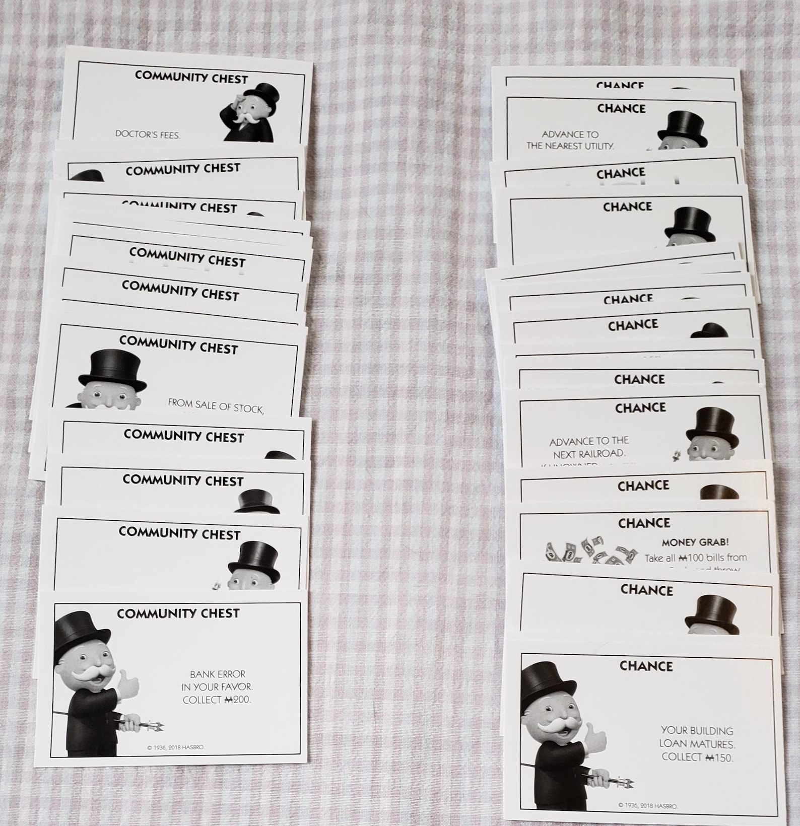 Monopoly Property Cards Chance Community Chest Cards - Title Deed Cards ...