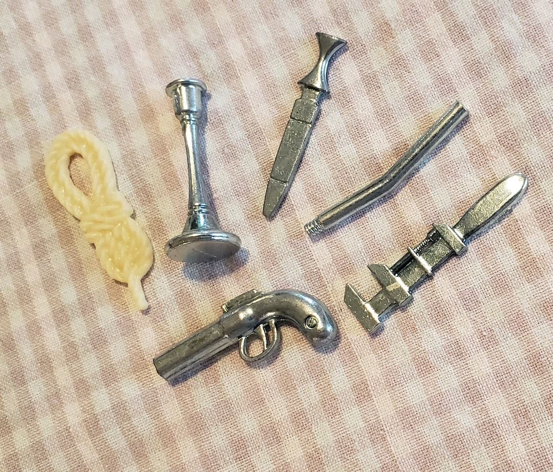 6 Clue Game Weapons Clue Weapons Clue Game Full Set Clue Playing Pieces ...
