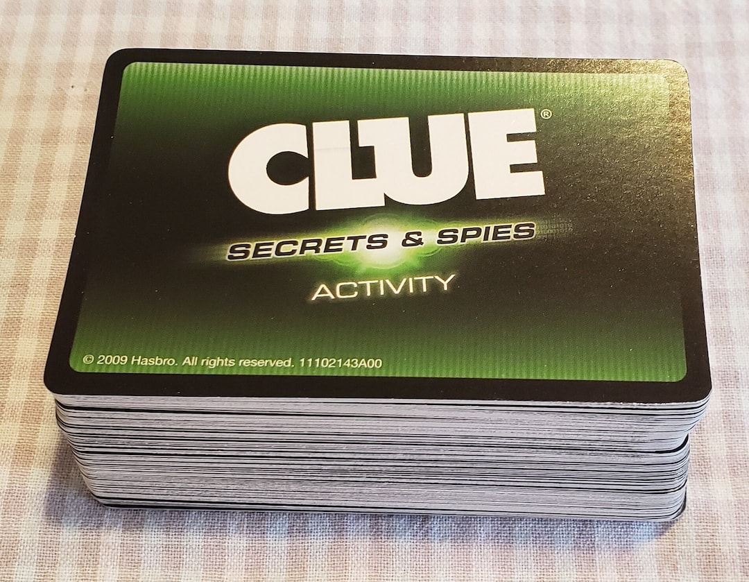 Clue Secrets and Spies Game Cards Complete Set Clue Game Cards Clue ...