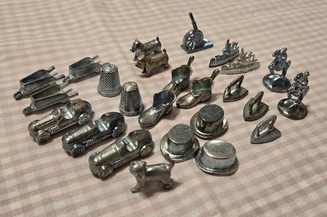 25 Monopoly Game Tokens Huge Lot Vintage Monopoly Playing Pieces ...
