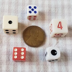 10 Tiny Dice - Miniature Dice - Colored Dice - Specialty Dice - Plastic ...