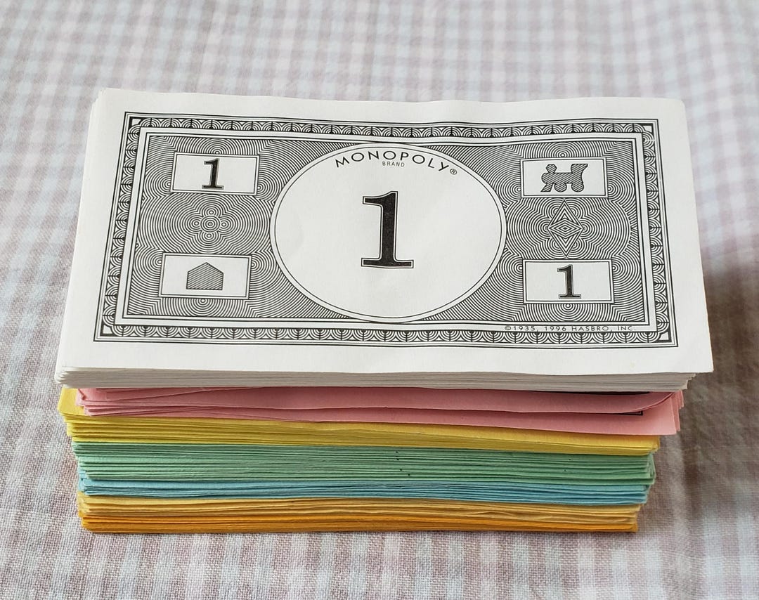 Vintage Monopoly Money - Monopoly Game Money Notes - Vintage Play Money ...