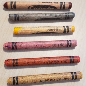 6 Vintage Crayola Crayons Retired Crayola Crayon Colors Dandelion ...