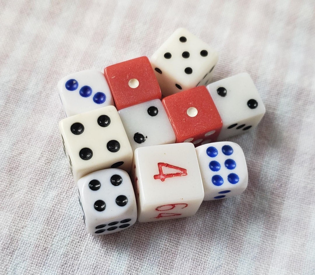 10 Tiny Dice - Miniature Dice - Colored Dice - Specialty Dice - Plastic ...