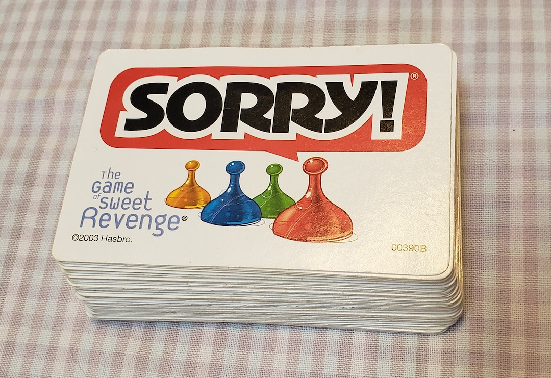 Vintage Sorry Game Cards - Sorry! Game - Sorry Board Game - Board Game ...