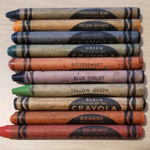 10 Vintage Crayola Crayons - Mid-century Crayons - Crayola Collector ...