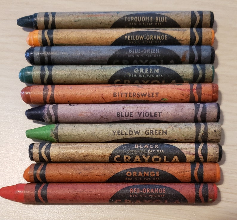 10 Vintage Crayola Crayons Mid-century Crayons Crayola Collector Old ...