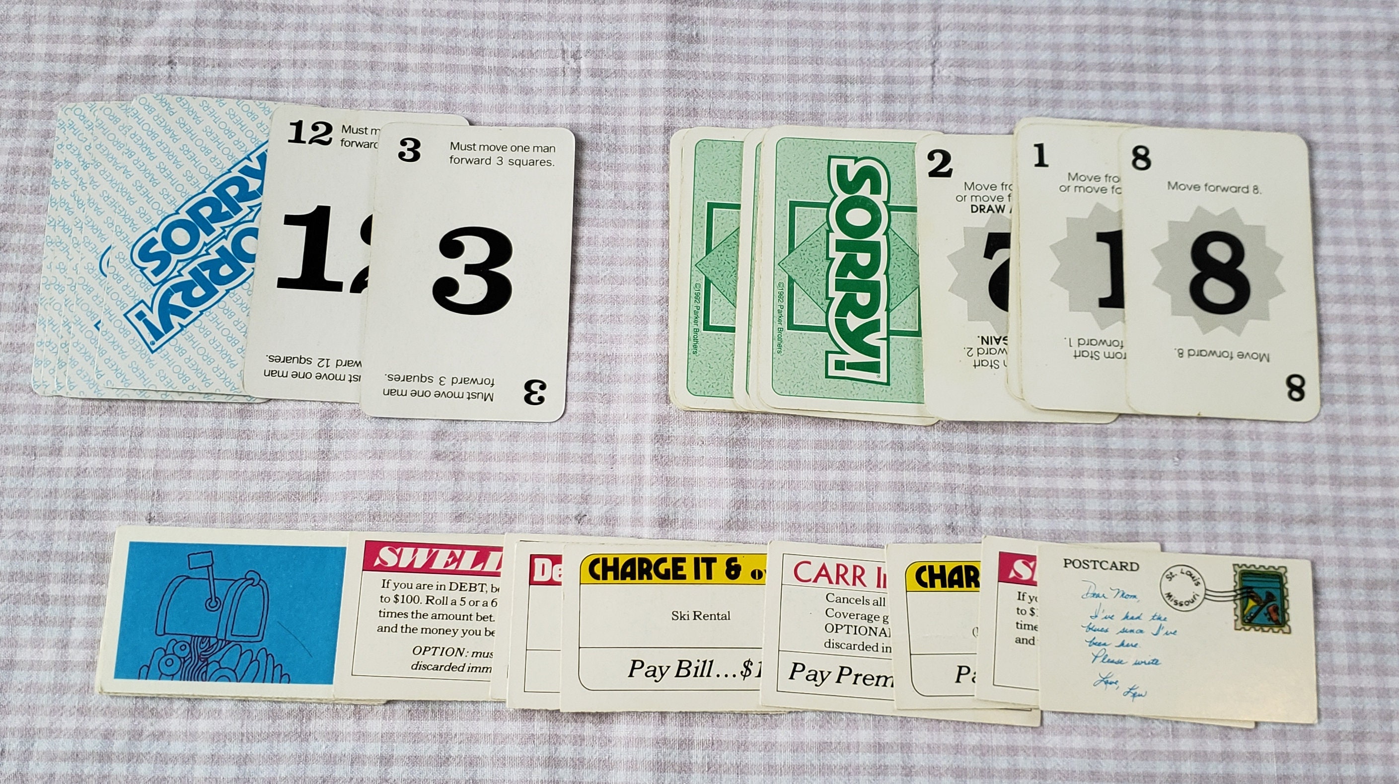 Board Game Ephemera Lot - Board Game Cards - Monopoly Clue Yahtzee - Game Pieces - Game Score ...