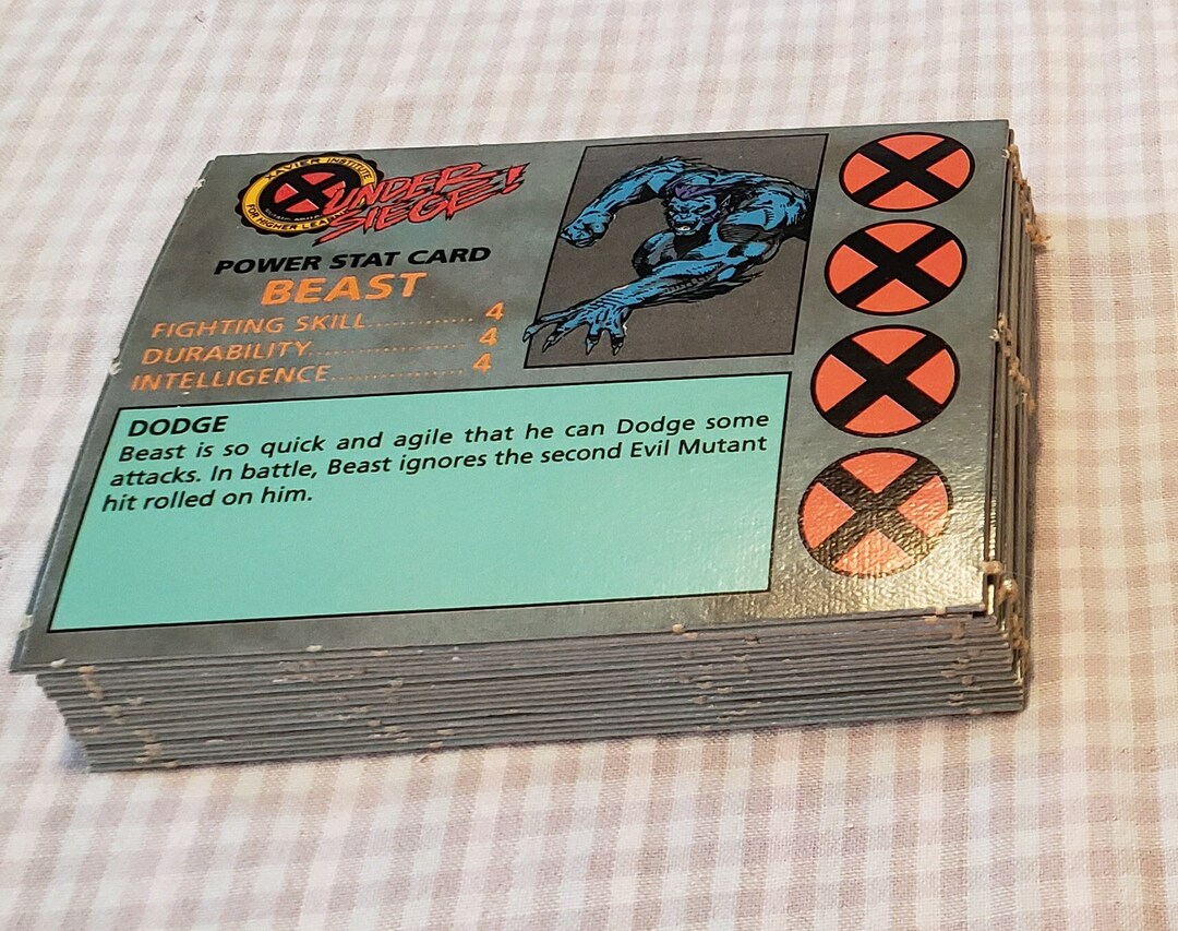 X-men Under Siege Game Power Stat Cards Vintage X-men X-men Under Siege ...