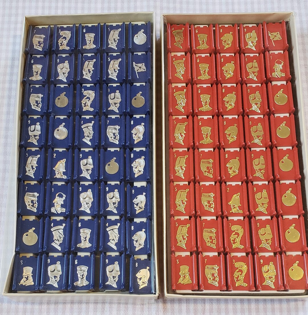 Vintage Stratego Game Pieces - Statego Tiles Game Tiles - Red Tiles ...