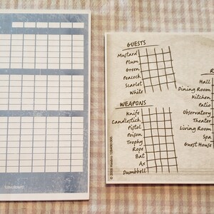 Clue Game Suspect Log Sheets Assortment - Vintage Clue Game Score Sheet ...