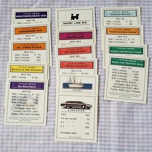 Board Game Ephemera Lot - Board Game Cards - Monopoly Clue Yahtzee - Game Pieces - Game Score ...