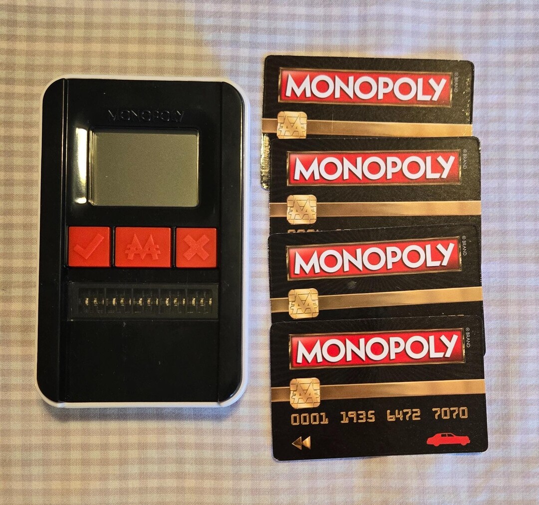 Monopoly Ultimate Banking Scanner Unit and Banking Cards Monopoly Cards ...