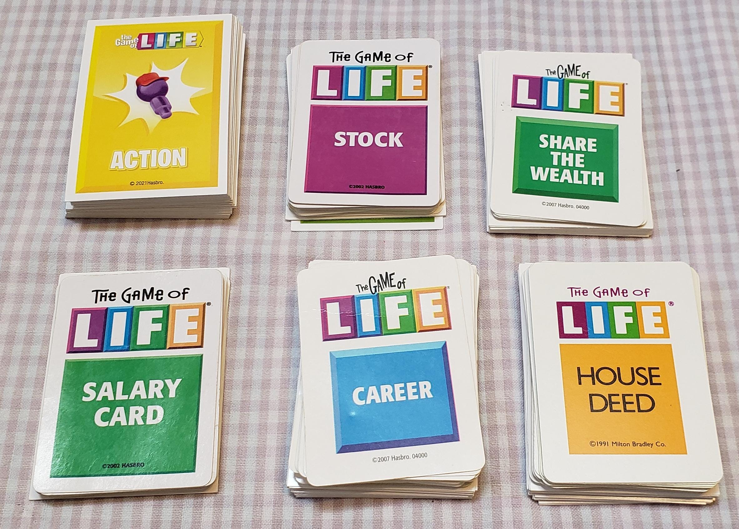 Game of Life Cards Assorted Lot - Card Game of Life - Game Pieces ...