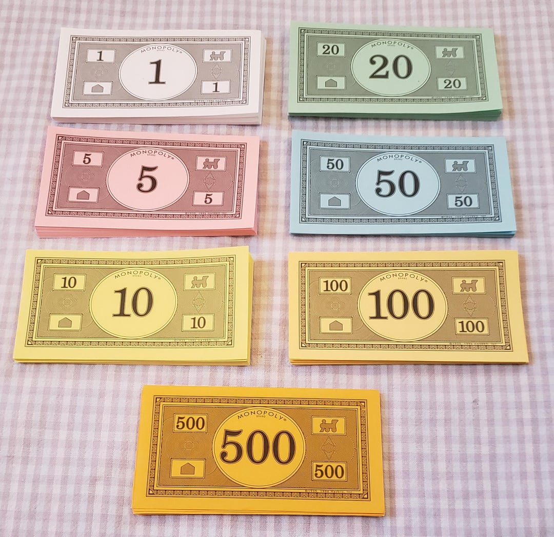 Vintage Monopoly Money Monopoly Game Money Notes Vintage Play Money ...