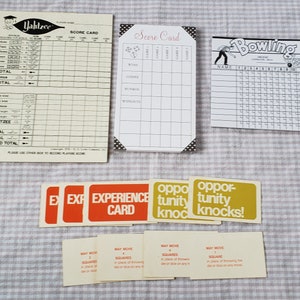 Board Game Ephemera Lot - Board Game Cards - Monopoly Clue Yahtzee - Game Pieces - Game Score ...