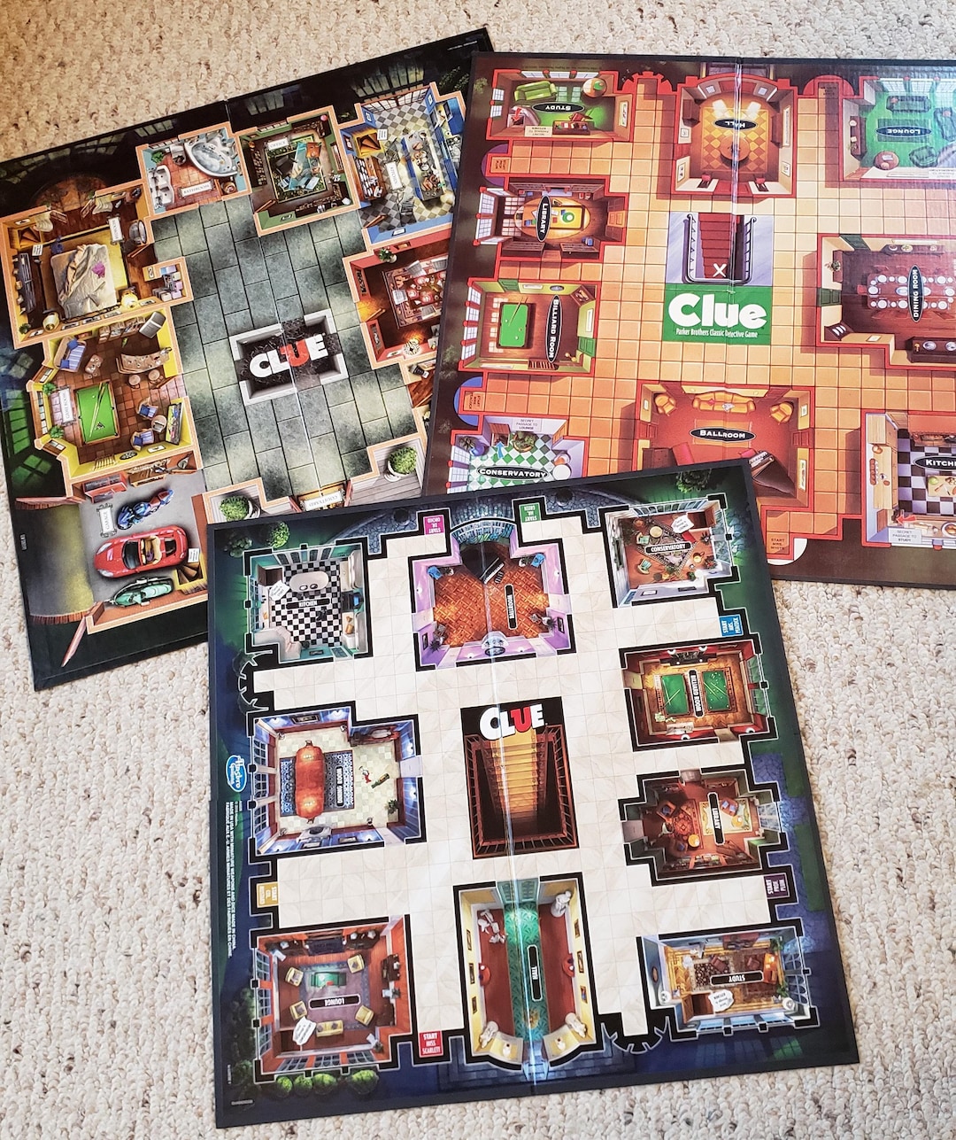 6 Loose Clue Game Boards - Clue Game Boards - Board Game Lot - Vintage ...