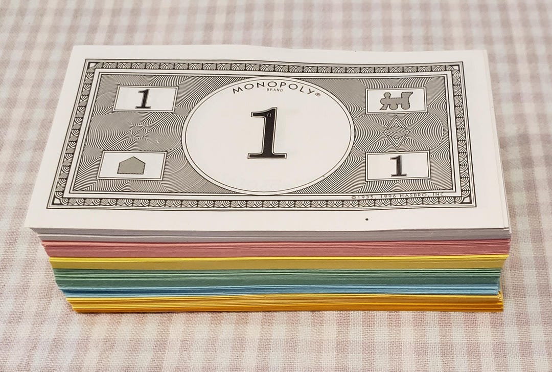 Vintage Monopoly Money - Monopoly Game Money Notes - Vintage Play Money ...