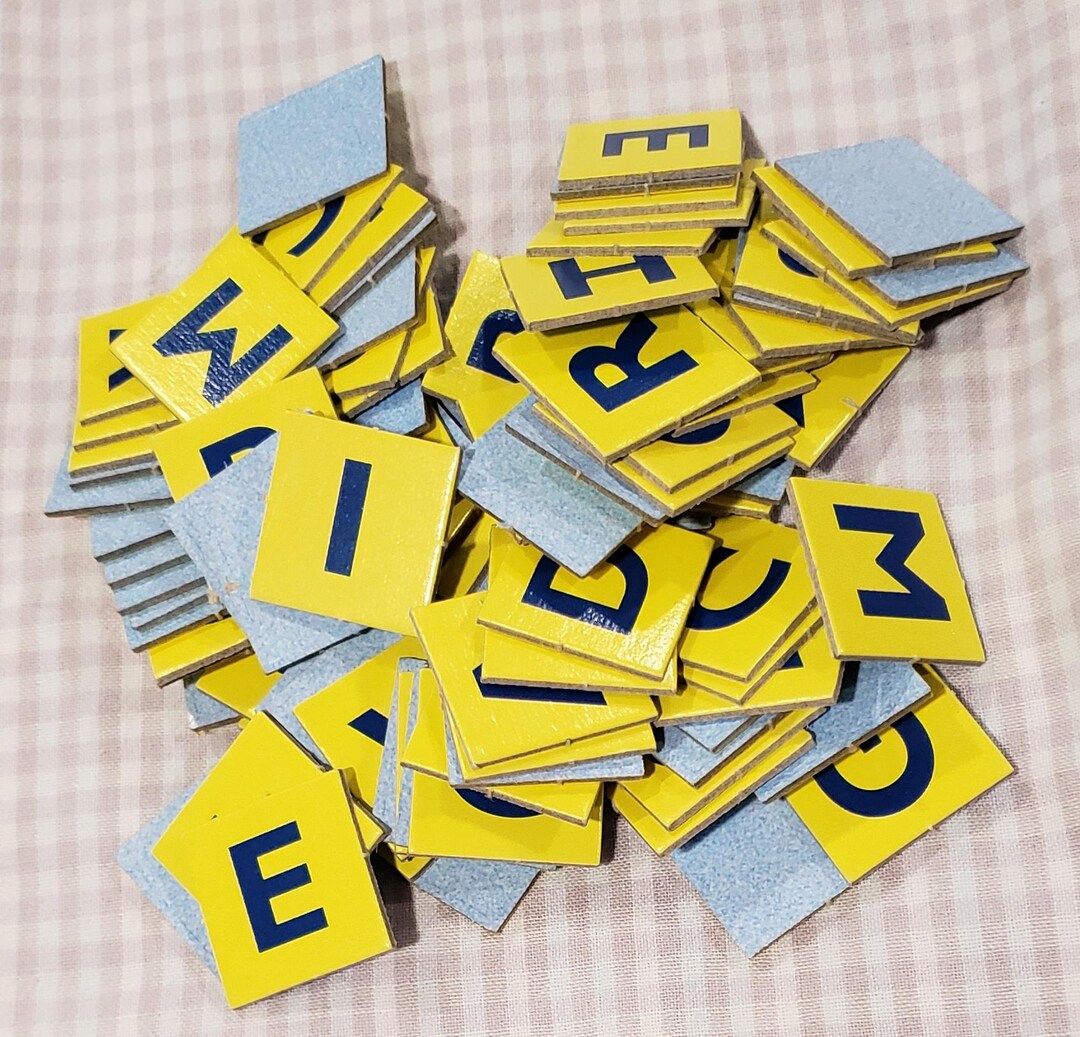 98 Vintage Scrabble Junior Tiles - Vintage Cardboard Letter Tiles ...