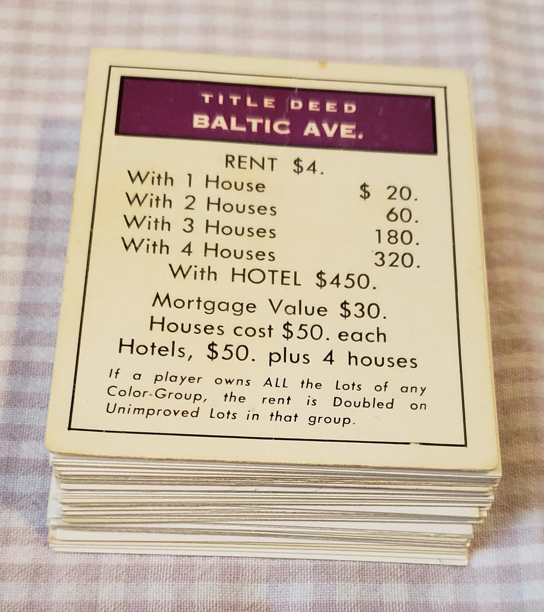 Vintage Monopoly Property Cards HUGE Lot Multiple Games Title Deed ...
