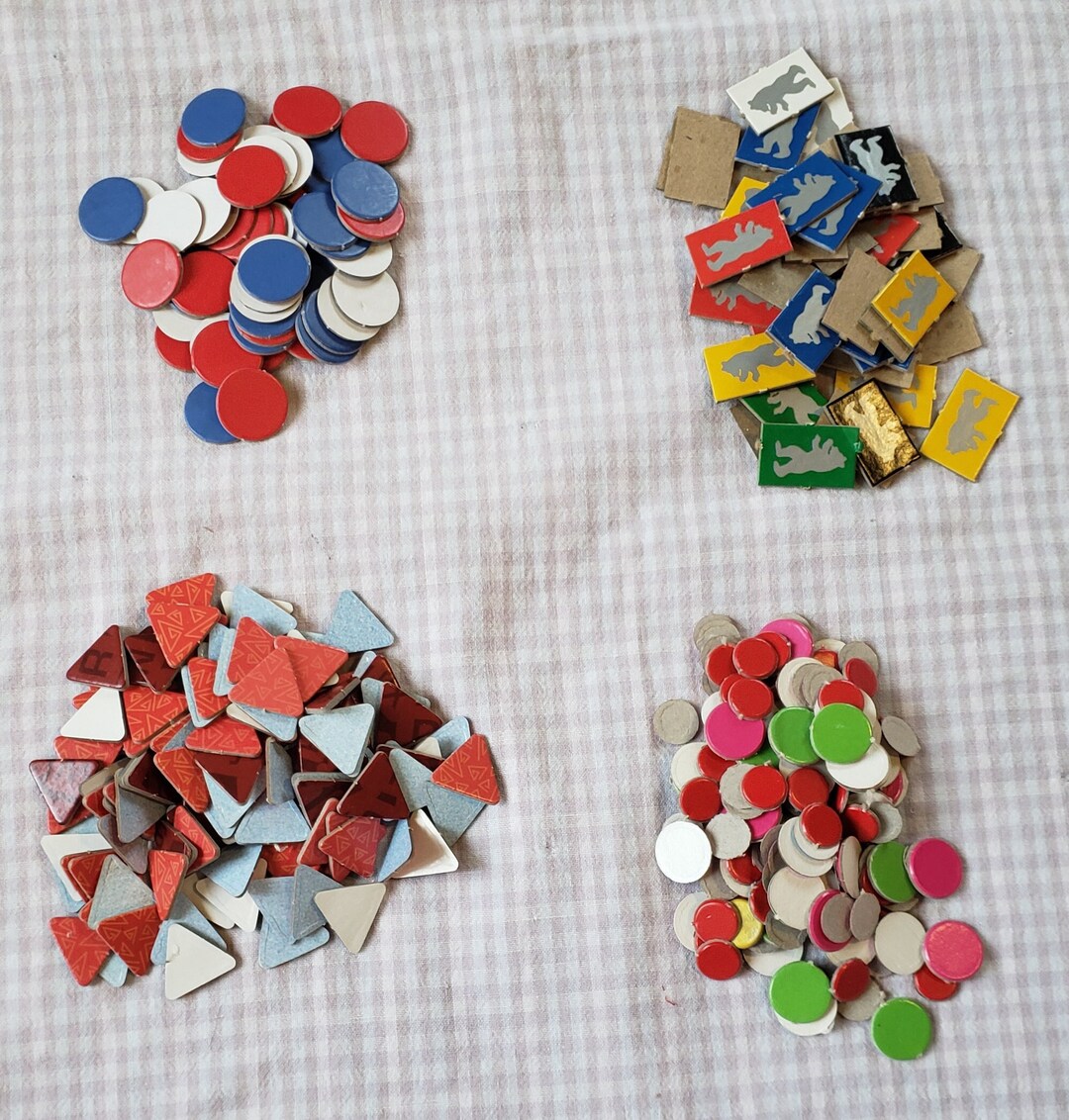 Cardboard Game Pieces Ephemera Lot - Cardboard Shapes for Games or ...
