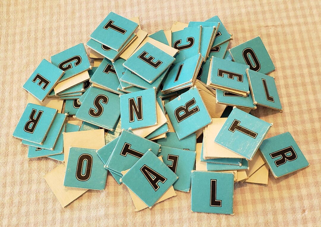 99 Vintage Scrabble Junior Tiles - Vintage Cardboard Letter Tiles ...