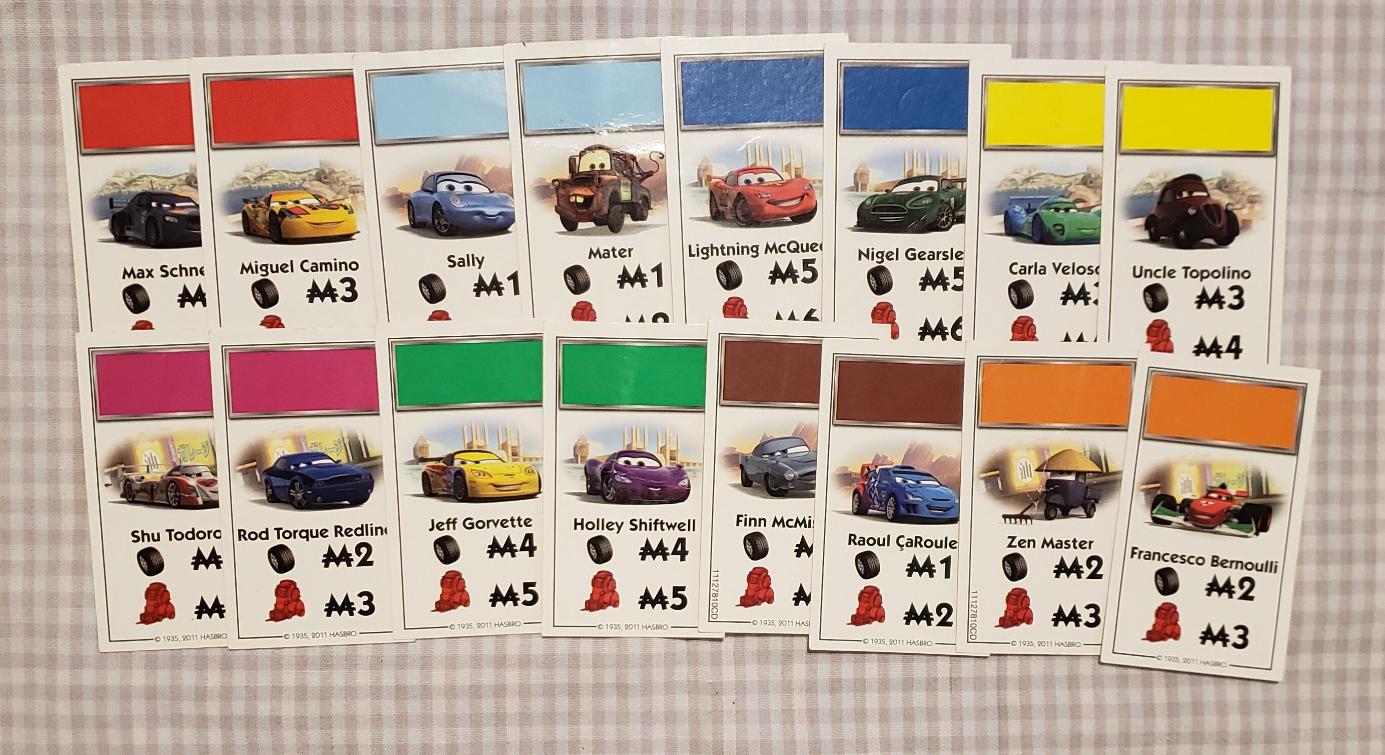 Cars 2 Monopoly Cards - Cars Cards Chance Cards - Disney Monopoly ...