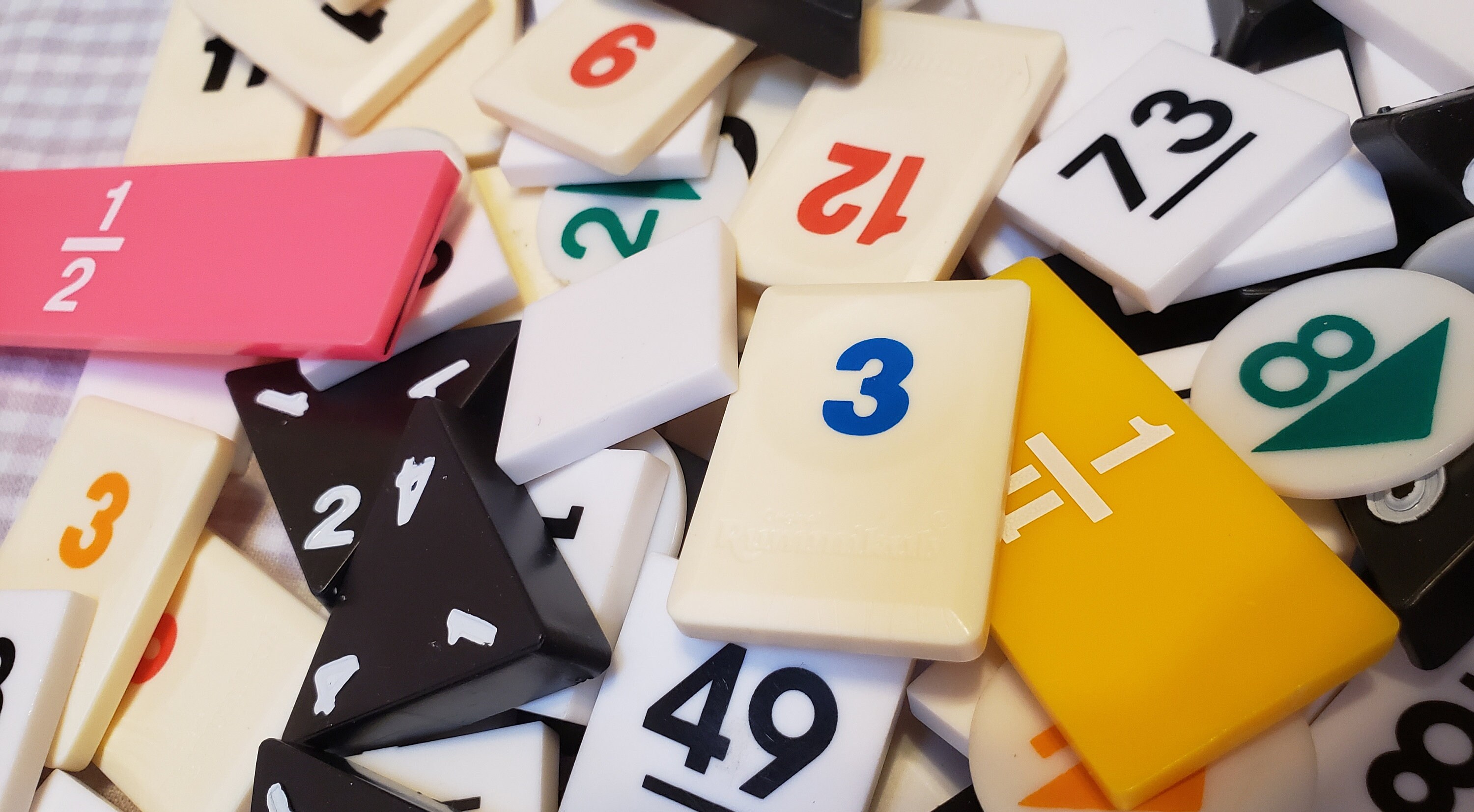 1 Pound Number Game Pieces Number Tiles Tri-ominoes Rummikub Tiles ...