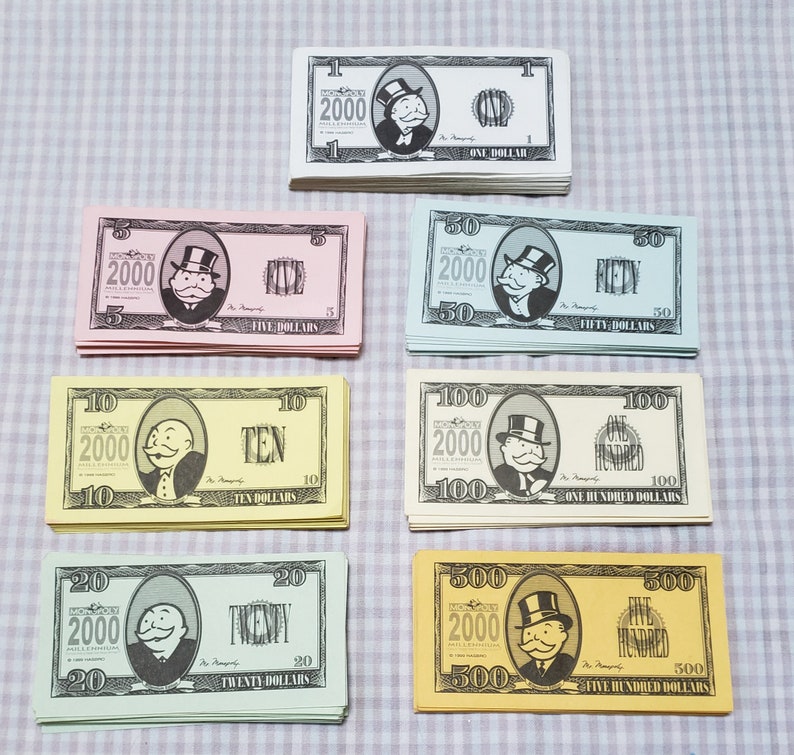 Monopoly 2000 Millennium Edition Money Monopoly Game Money Notes Play ...