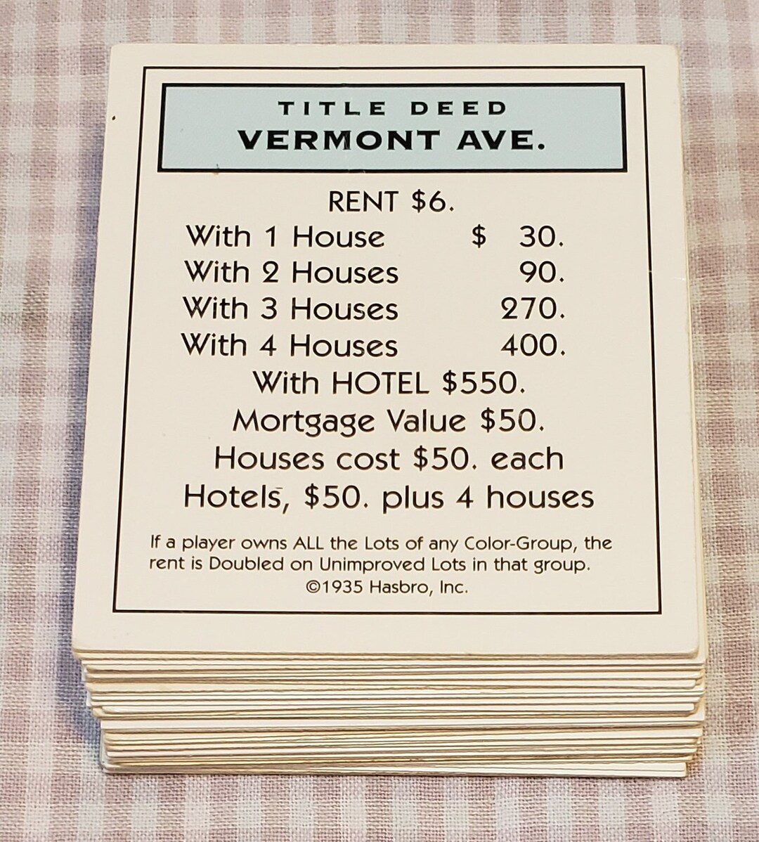 Vintage Monopoly Property Cards HUGE Lot Multiple Games Title Deed ...